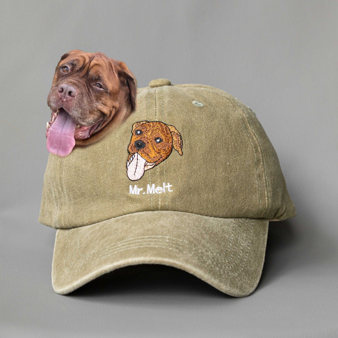 Custom EMBROIDERED Pet Hat Using Pet Photo Personalized Dog Hat Custom ...