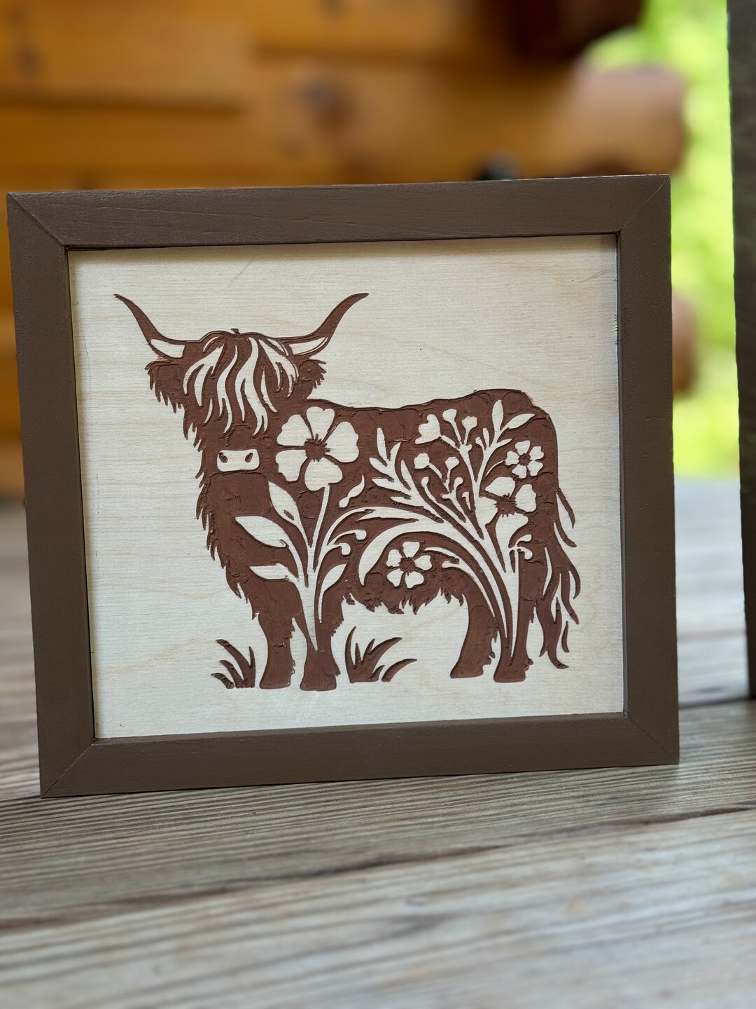 Handcrafted Highland Cow Wall Hanging: Artisan Carved Poplar Wood Decor ...
