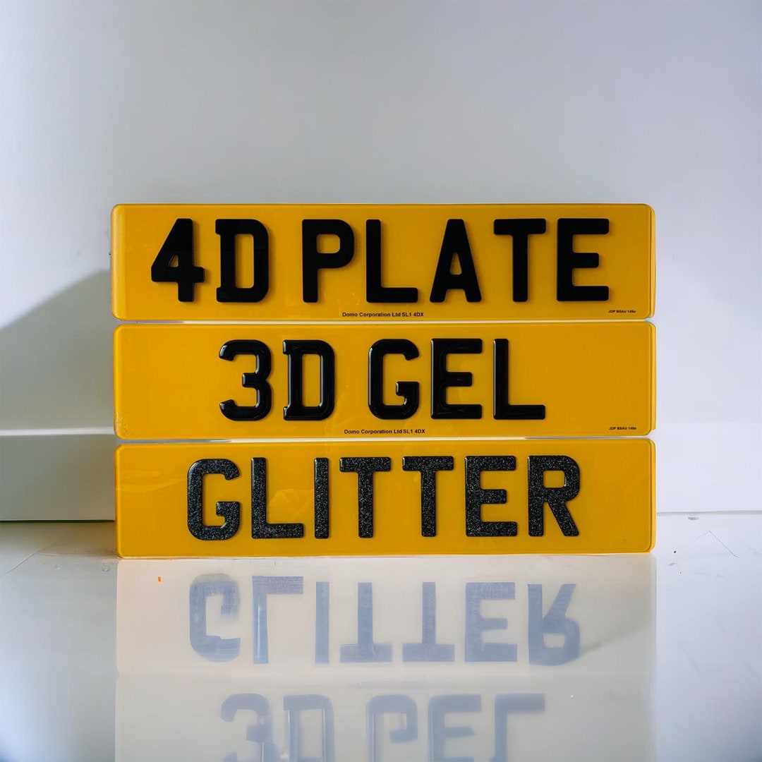 Sparkling Glitter 3D Gel Car Number Plates License Registration Number ...