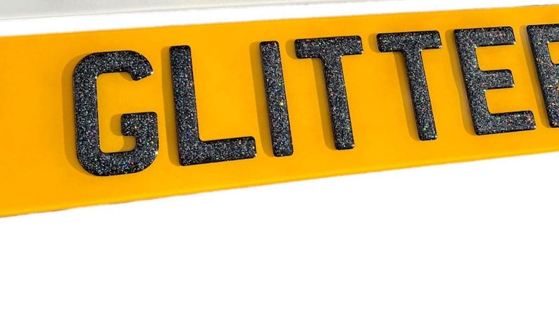 Sparkling Glitter 3D Gel Car Number Plates License Registration Number ...