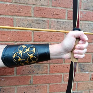 Black Armguard Leather Armguard Bracers Archery Armguard LARP Archery ...