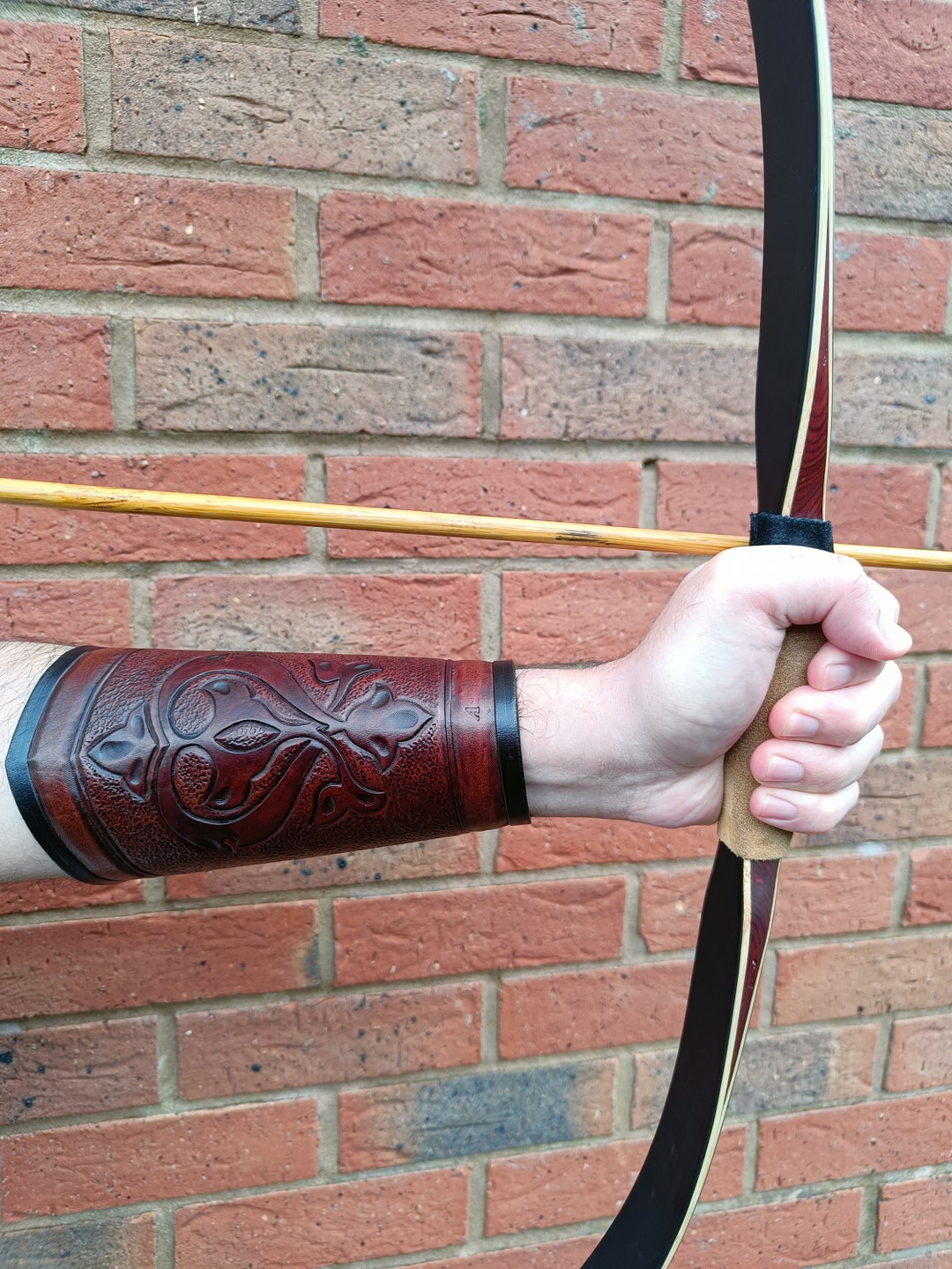 Brown Ottoman Armguard - Leather Armguard - Bracers - Archery Armguard ...