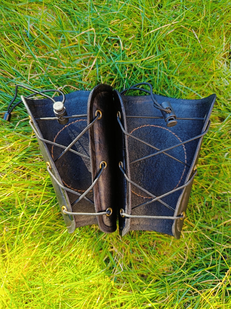 Black Armguard Leather Armguard Bracers Archery Armguard LARP Archery ...