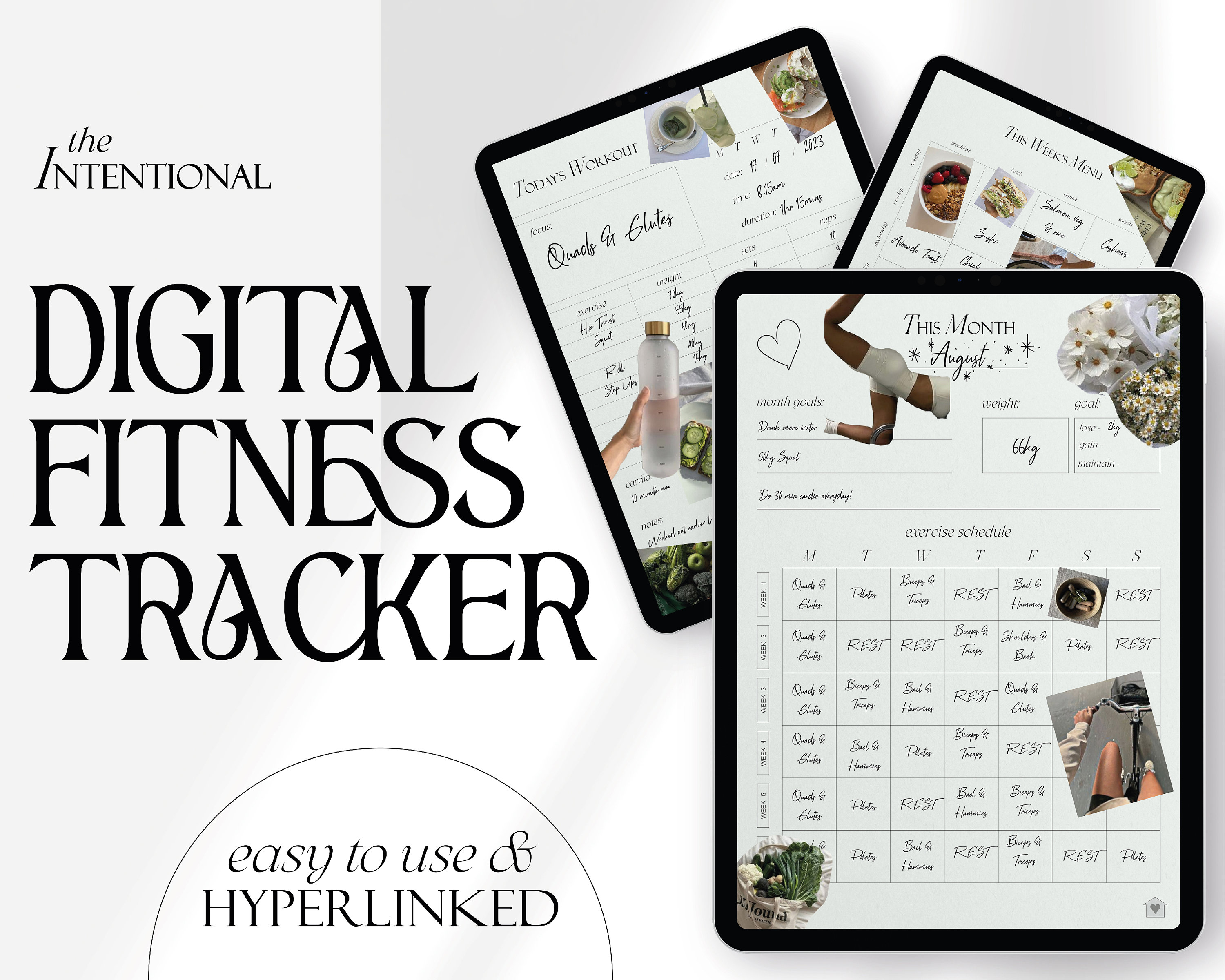 Digital Fitness Tracker Exercise Planner Gym Journal That Girl ...