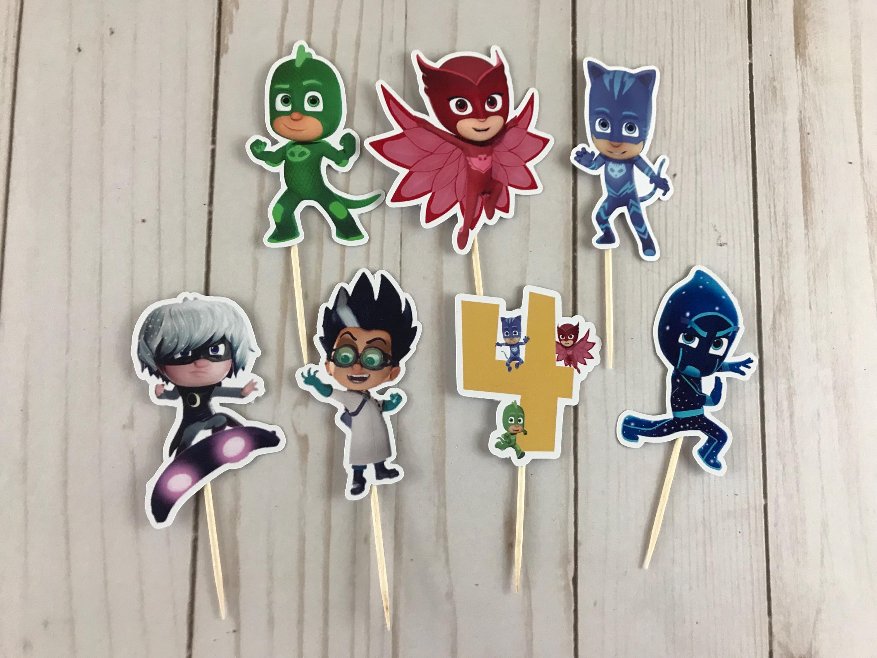 PJ Mask Birthday Party Cupcake Toppers - Etsy