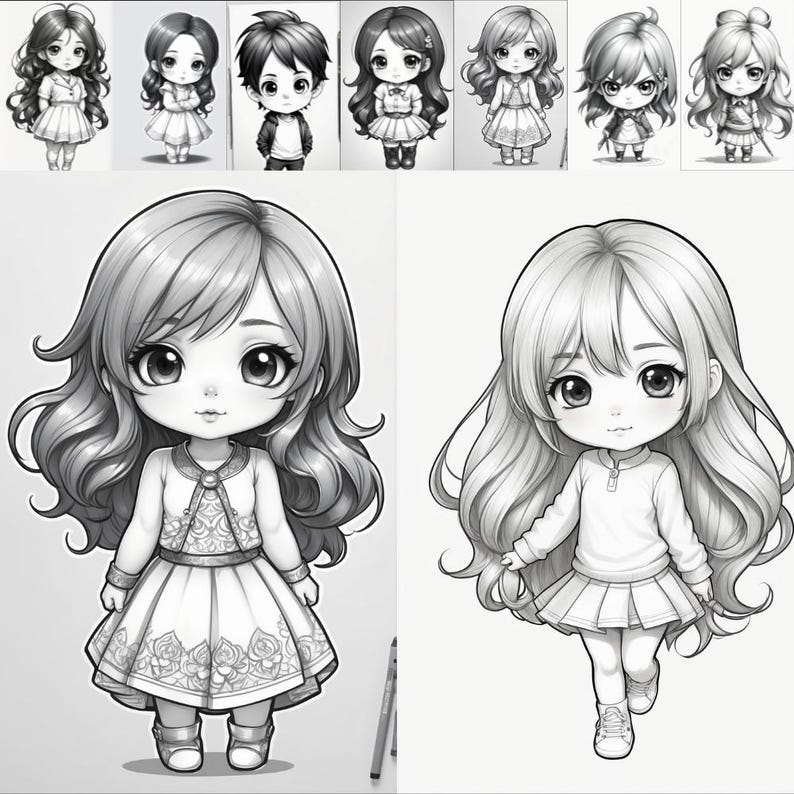 680+ Chibi Character Reference Pack (3D and Line Art) - Etsy
