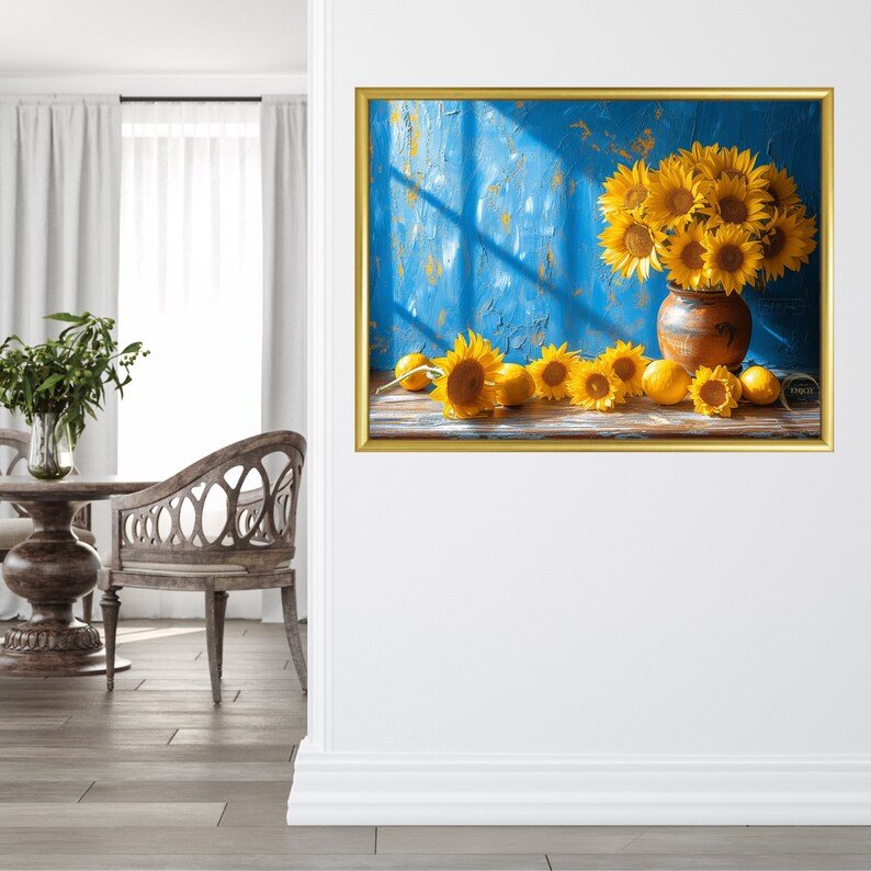 Vincent Van Gogh Inspired Sunflowers Lemons Still Life Oil Painting ...