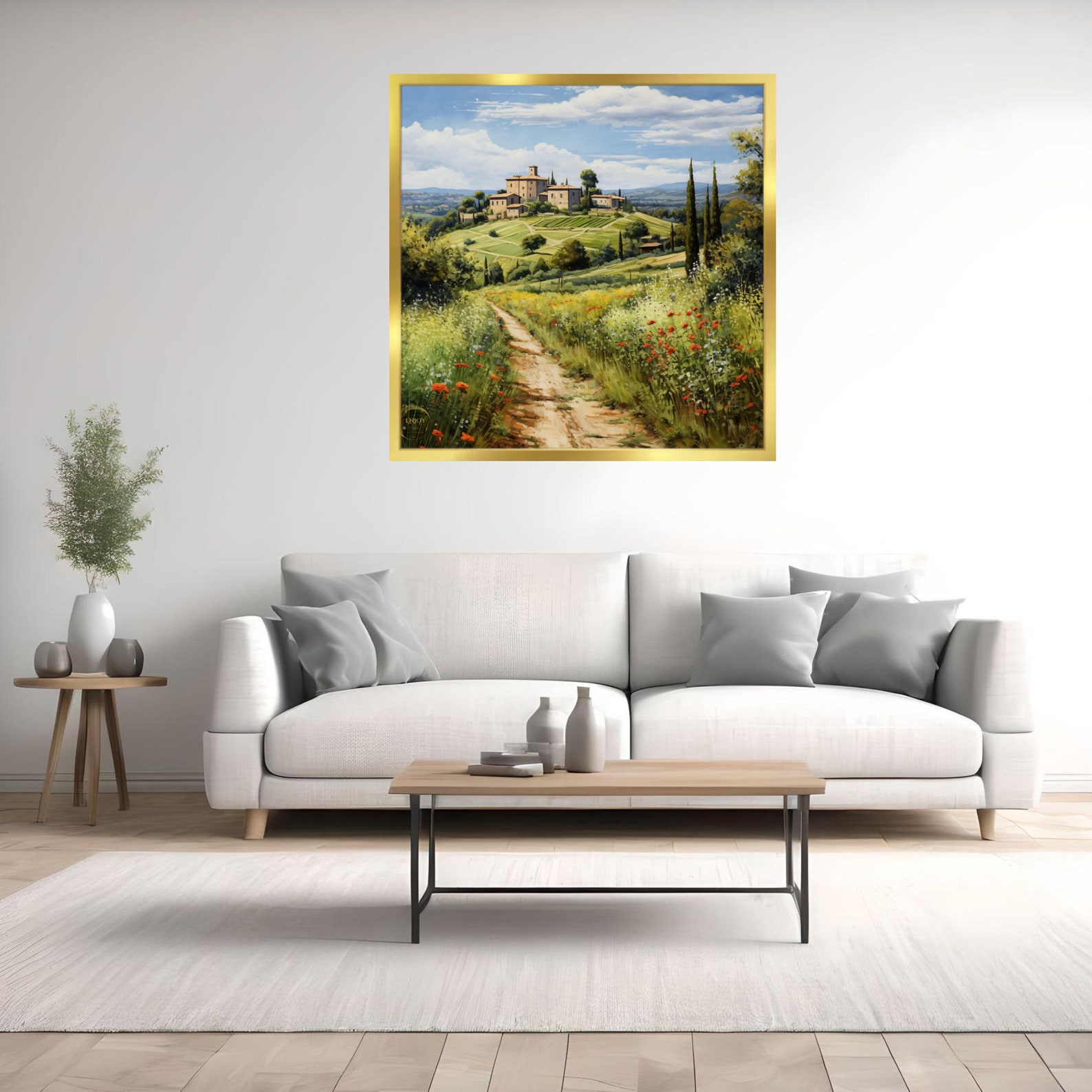 Umbria Italy Landscape Painting Wall Art Decor Square Frame Wall Decor ...