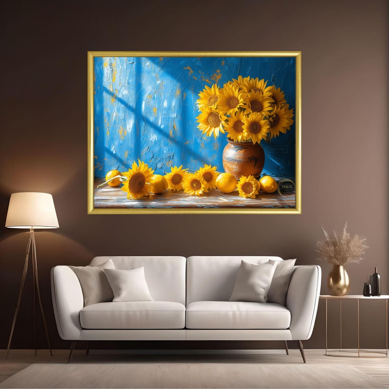 Vincent Van Gogh Inspired Sunflowers Lemons Still Life Oil Painting ...