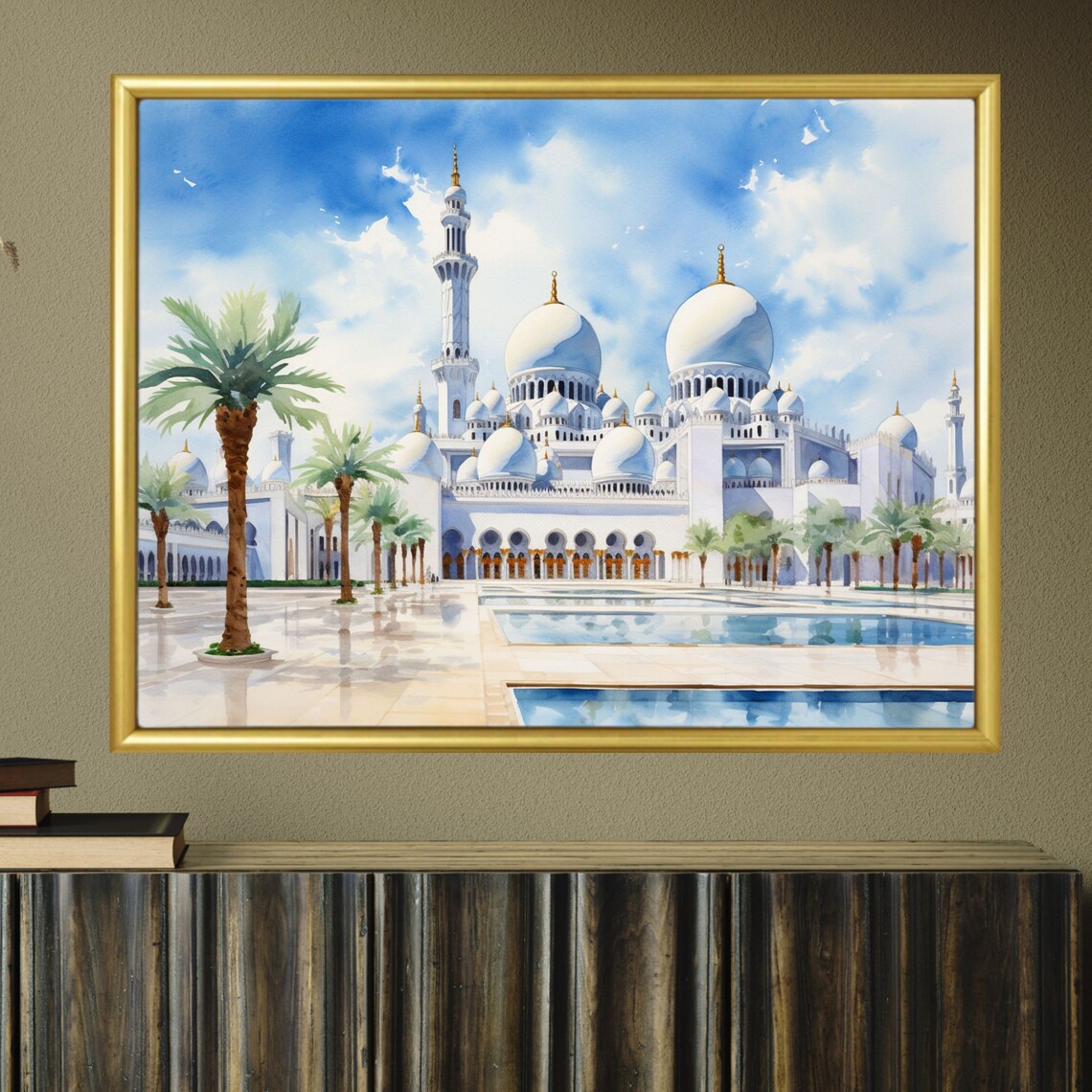 Abu Dhabi Sheikh Zayed Grand Mosque Screen Wallpaper GIFT Canvas Gallery Wraps - Etsy