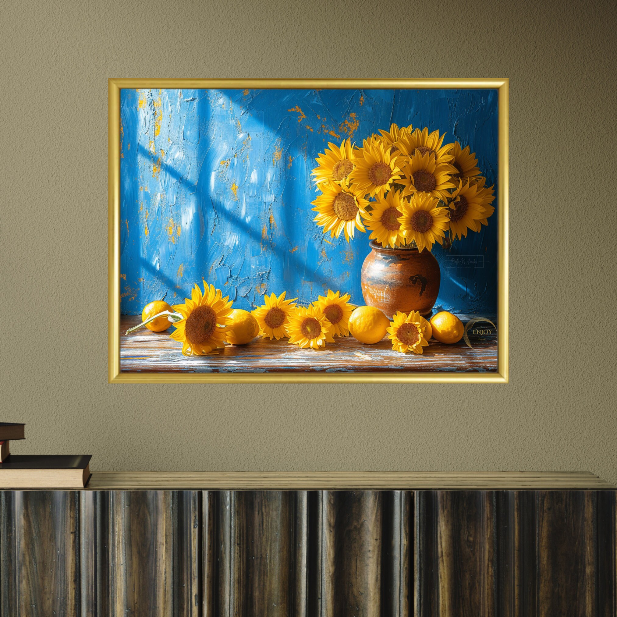 Vincent Van Gogh Inspired Sunflowers Lemons Still Life Oil Painting ...