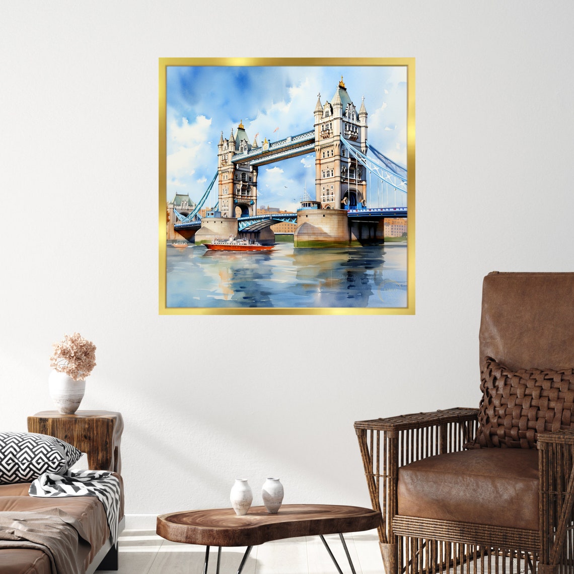 Tower Bridge Watercolor Painting: London Landmark Art (digital Download ...