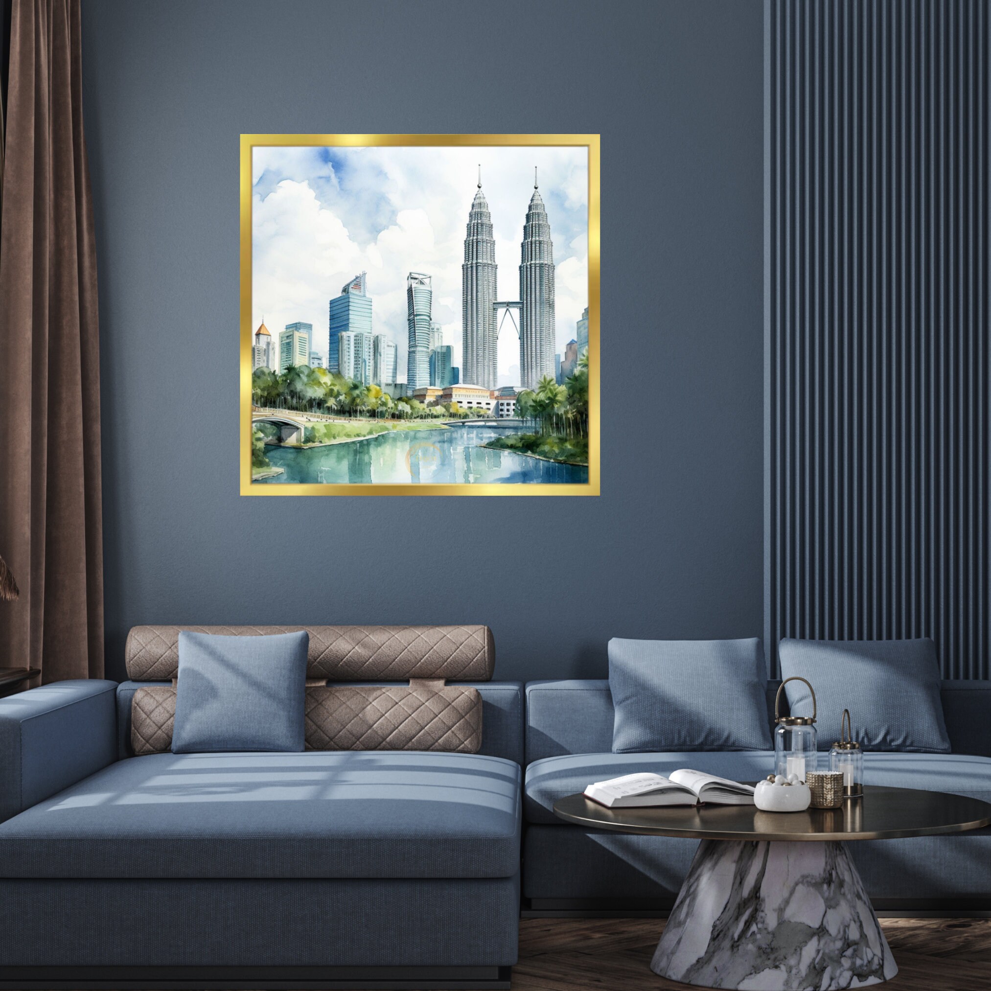 The Petronas Twin Towers of Kuala Lumpur's Skyline Watercolor Painting ...