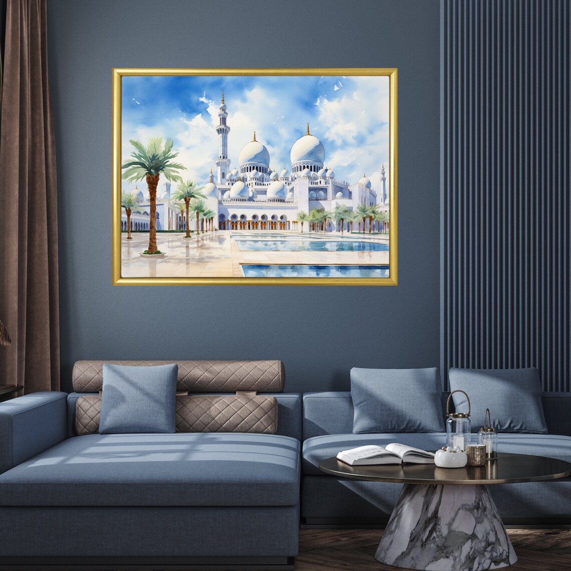 Abu Dhabi Sheikh Zayed Grand Mosque Screen Wallpaper GIFT Canvas Gallery Wraps - Etsy