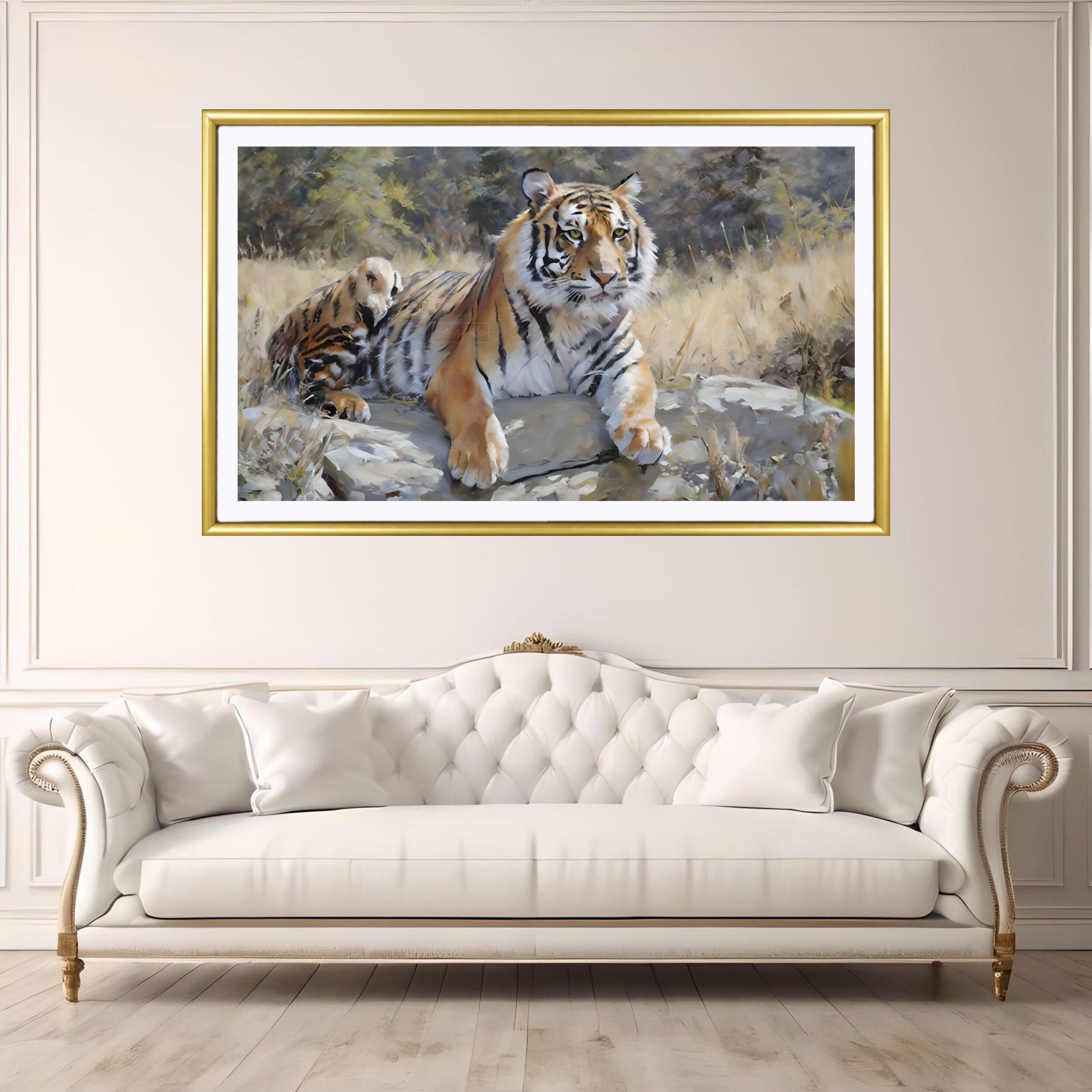 Bengal Tiger Oil Painting Wall Art Decor Digital Print Africa Landscape ...