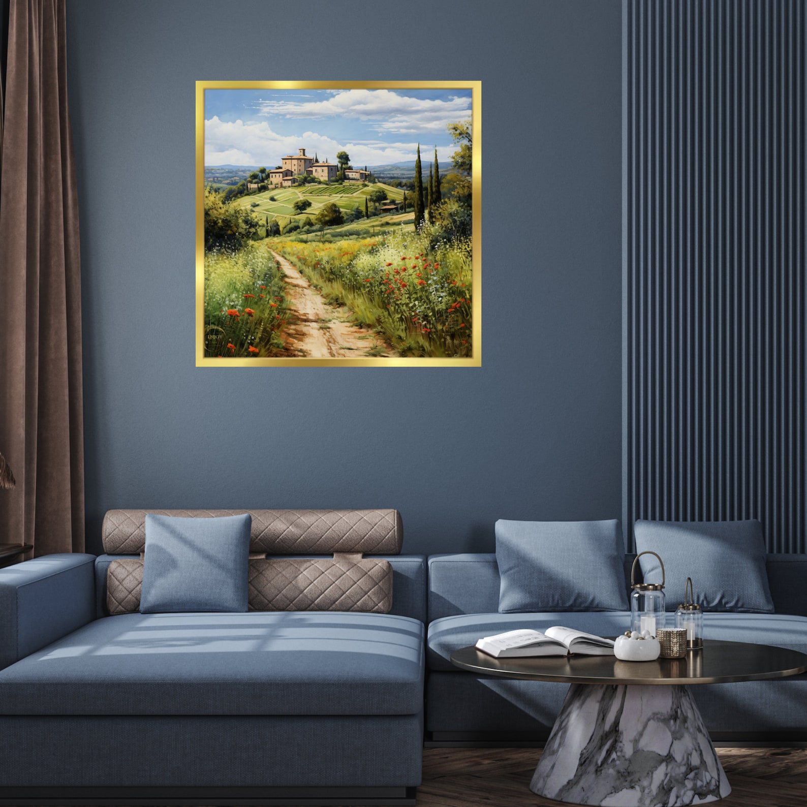 Umbria Italy Landscape Painting Wall Art Decor Square Frame Wall Decor ...