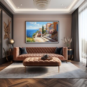 Amalfi Coast Oil Painting Wall Art Design Decor Screen Wallpaper GIFT ...