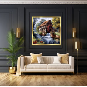 Watermill Country House Brook Wall Art Painting Wall Art Decor for ...