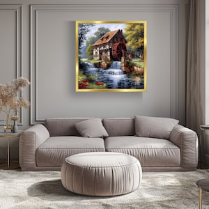 Watermill Country House Brook Wall Art Painting Wall Art Decor for ...