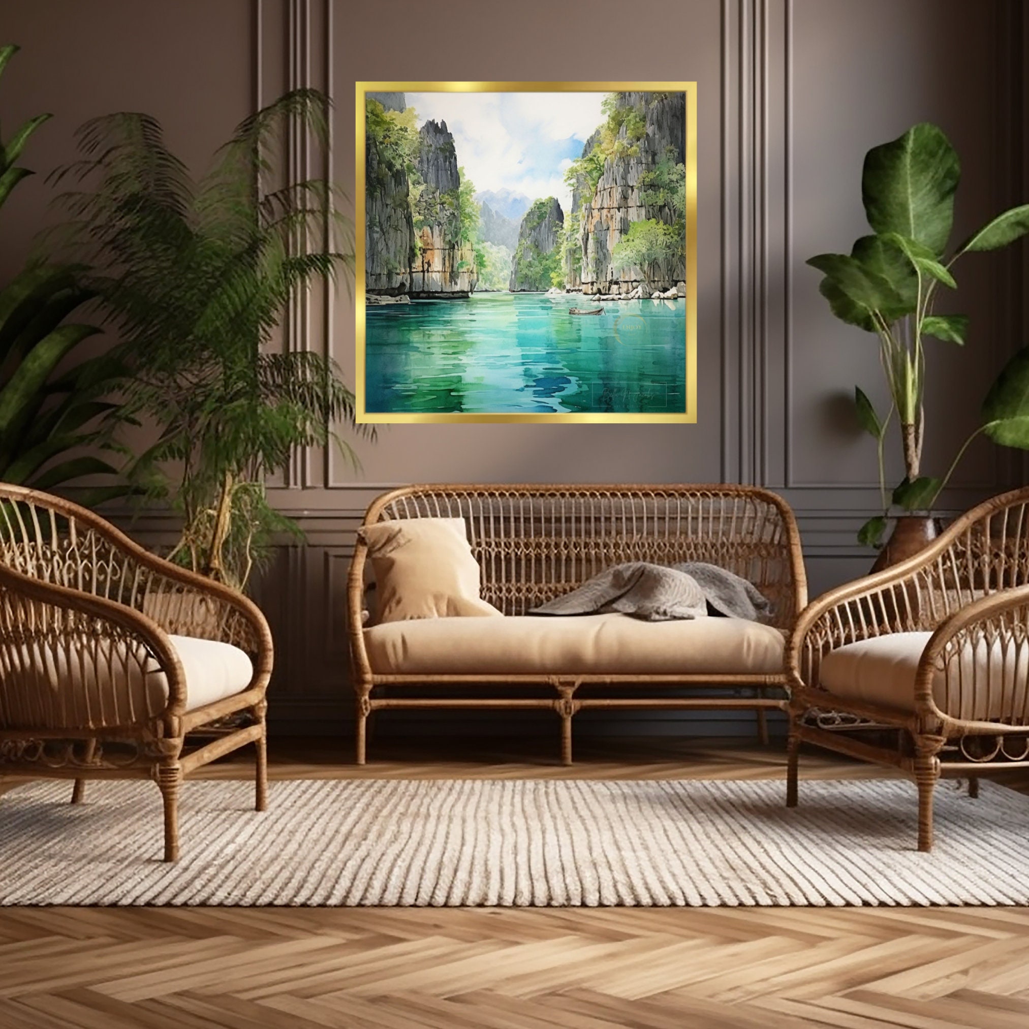 Palawan, Philippines Mountain Rocks Turquoise Lake Landscape Wall Art ...