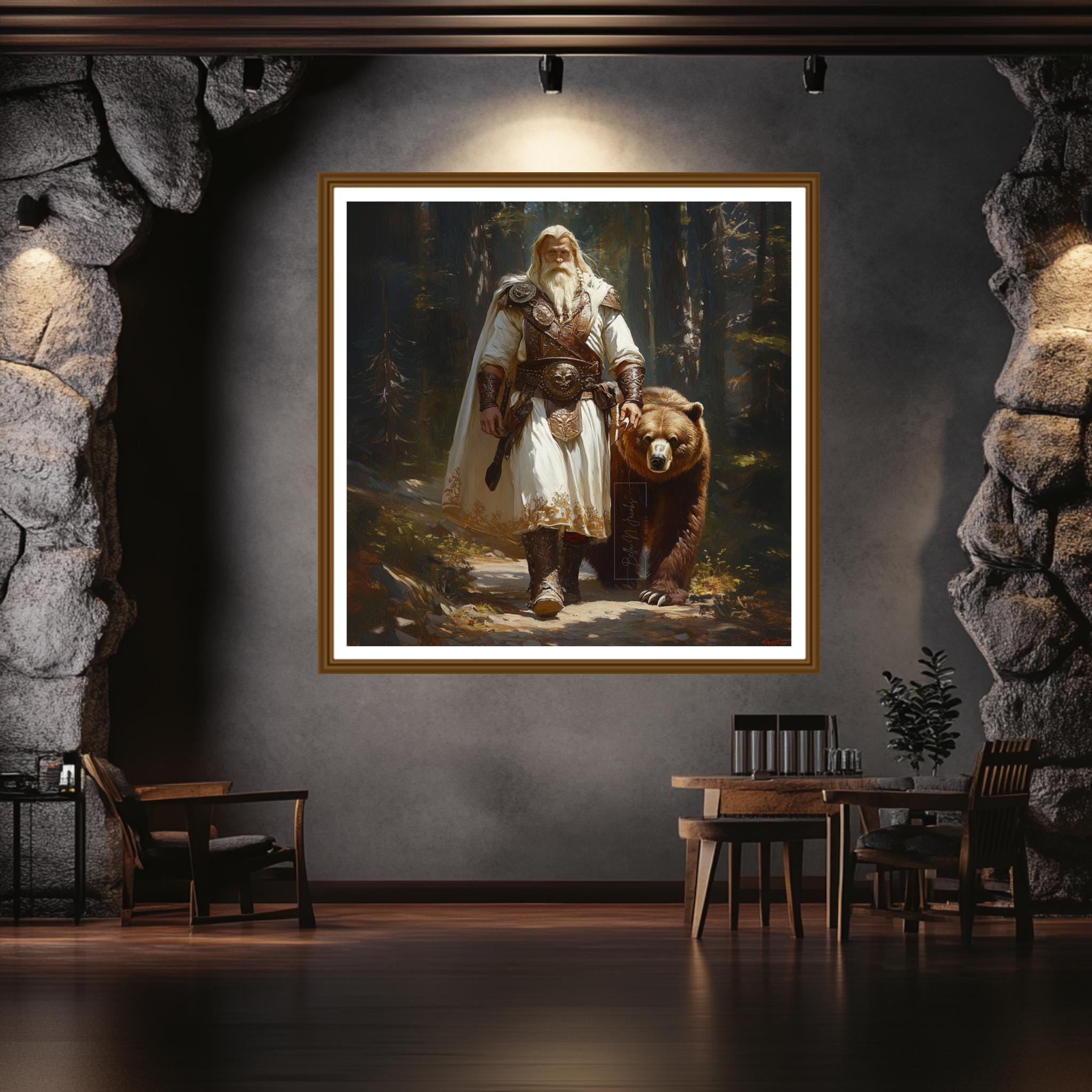 Slavic Viking Bear Watercolor Painting: Eastern European Mythology Art ...