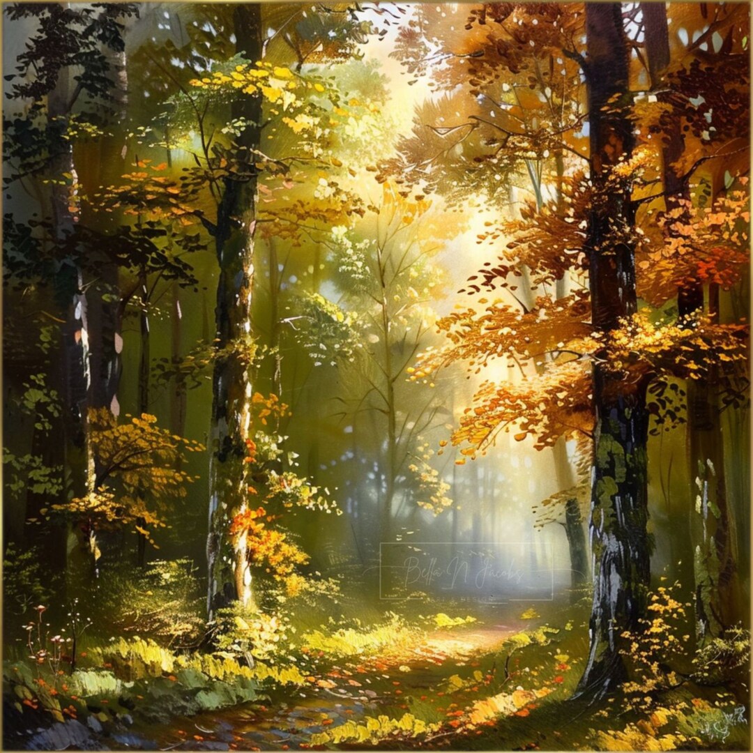 Forest Landscape Wall Art Decor Digital Print Wall Art Design Wood ...