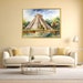El Castillo Pyramid Watercolor Painting: Chichen Itza Wall Art (digital ...