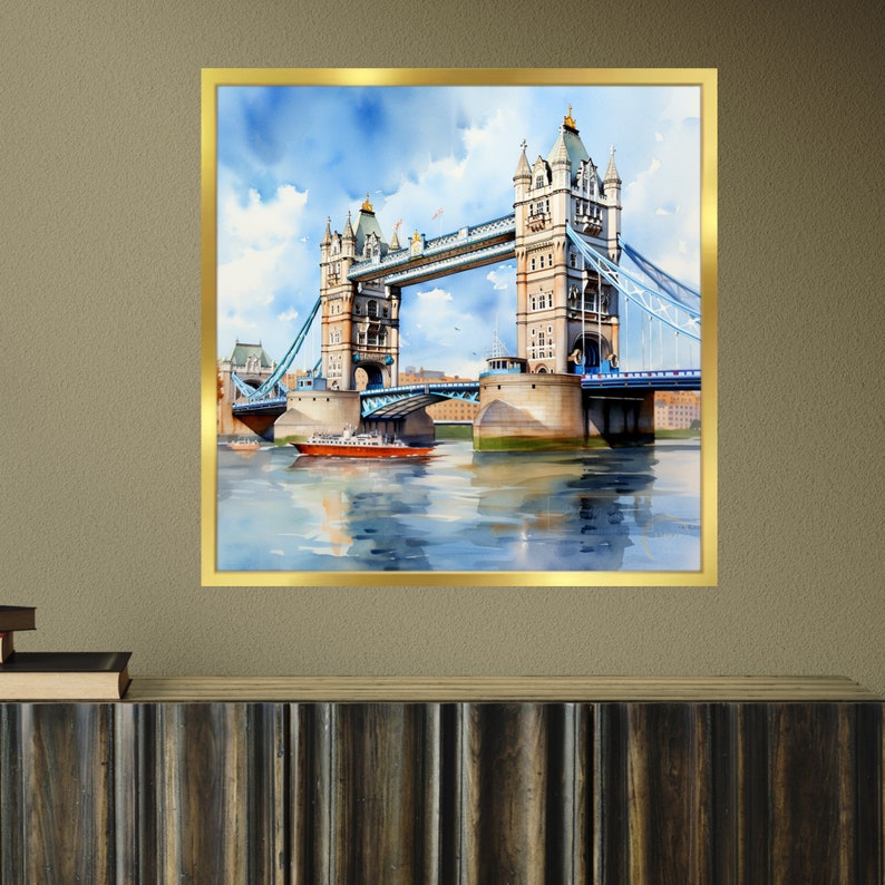 Tower Bridge Watercolor Painting: London Landmark Art (digital Download ...