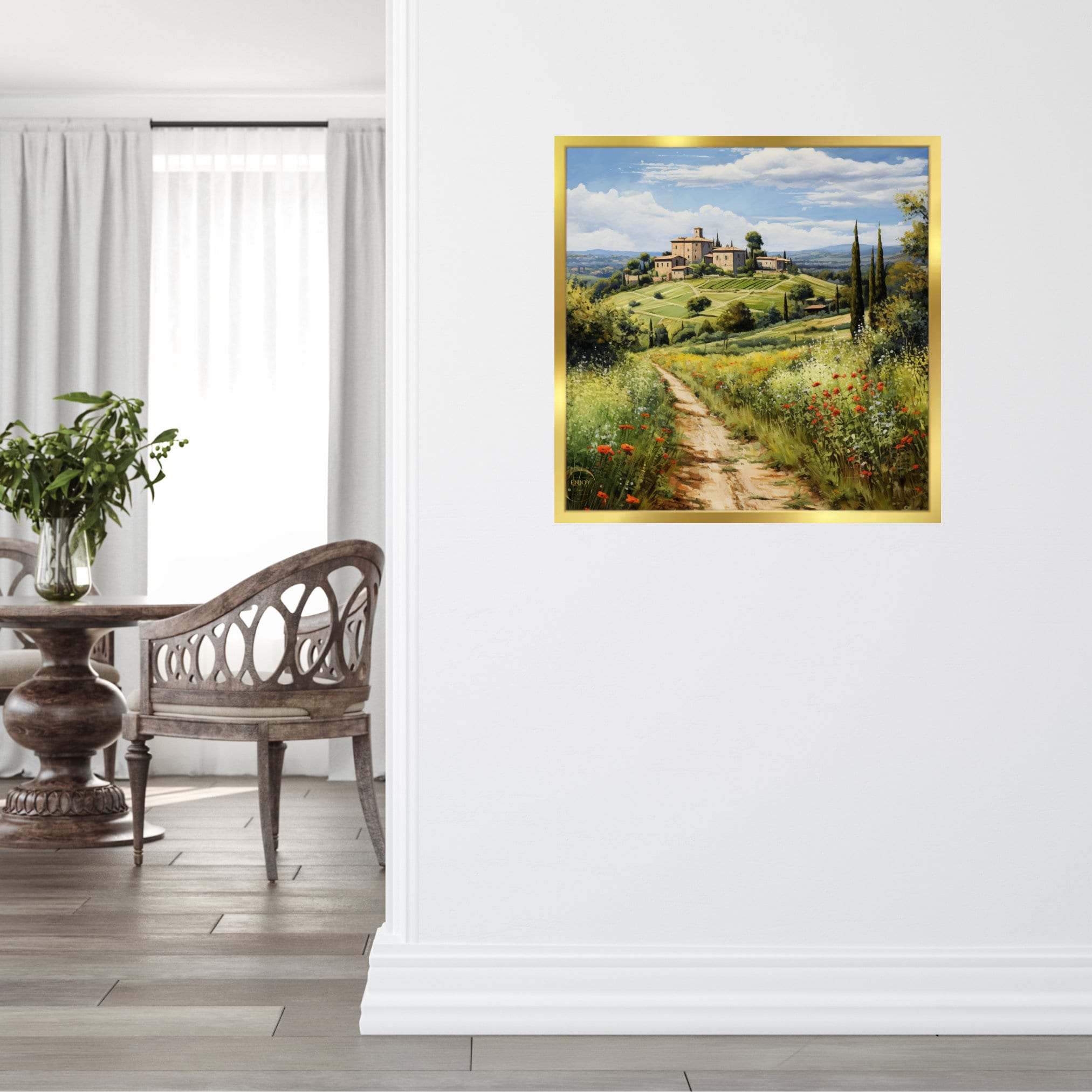 Umbria Italy Landscape Painting Wall Art Decor Square Frame Wall Decor ...