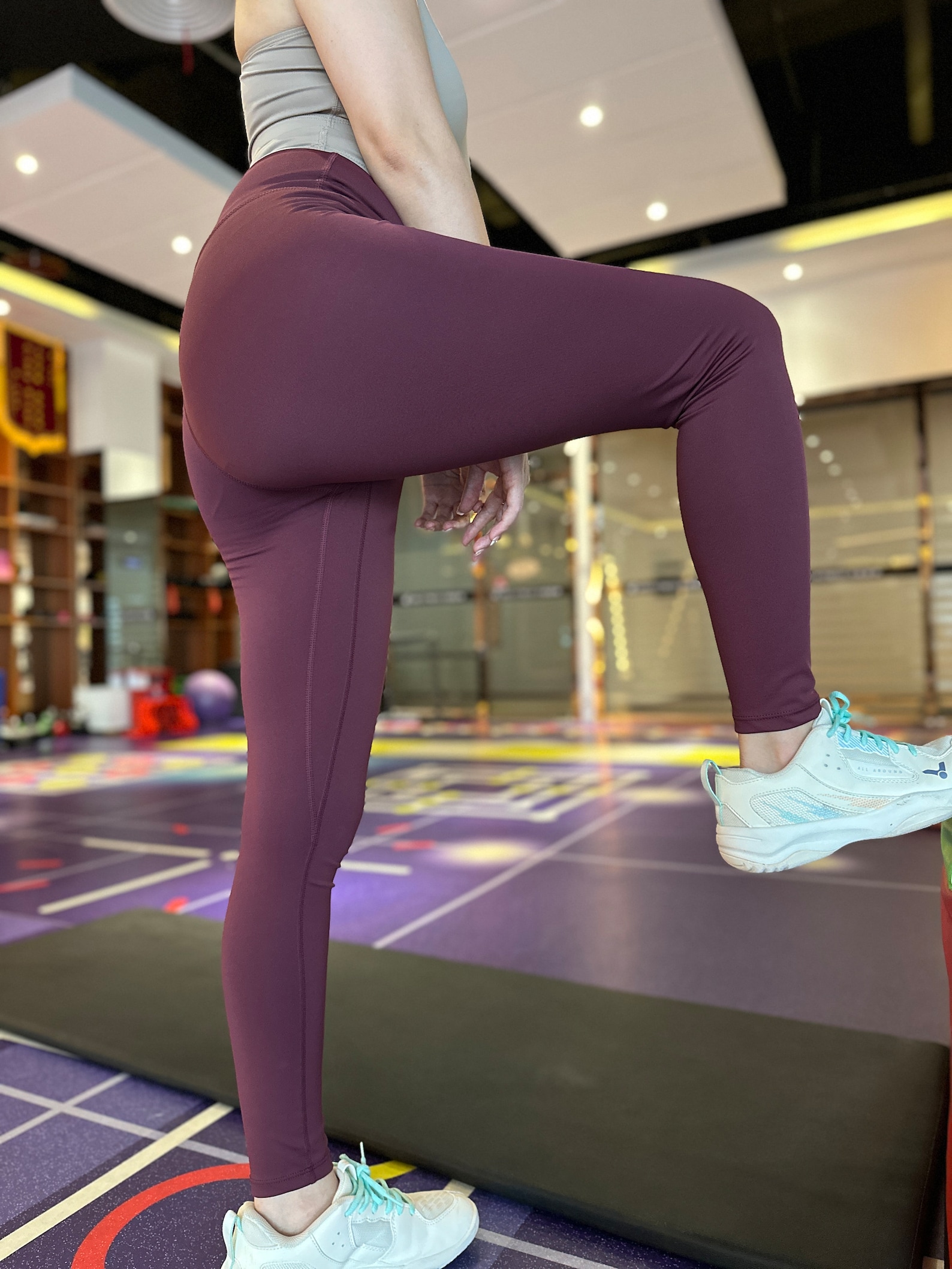Custom Purple Yoga Pants - Personalized Open Crotch Leggings for Women ...