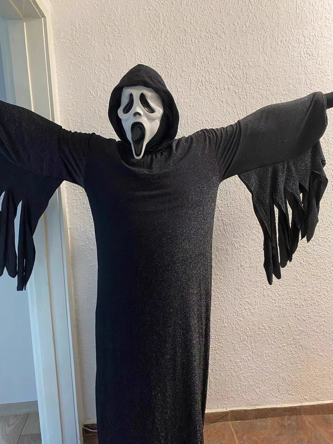 Handmade Halloween Horror Scream Mask Ghost Face Robe,room Escape ...