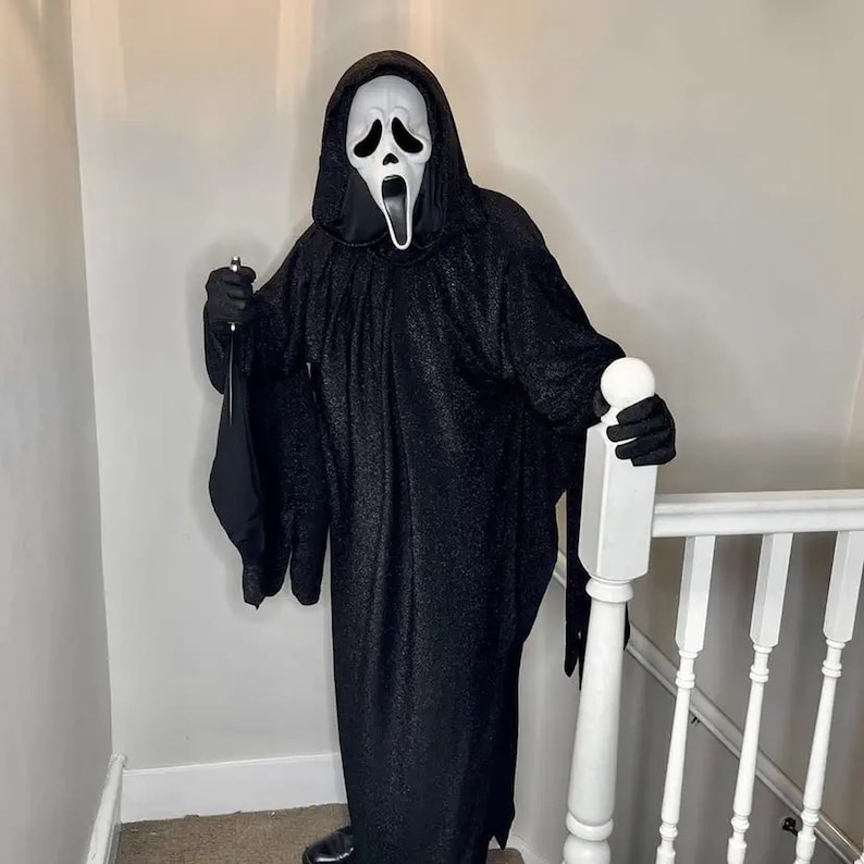 Handmade Halloween Horror Scream Mask Ghost Face Robe,room Escape ...