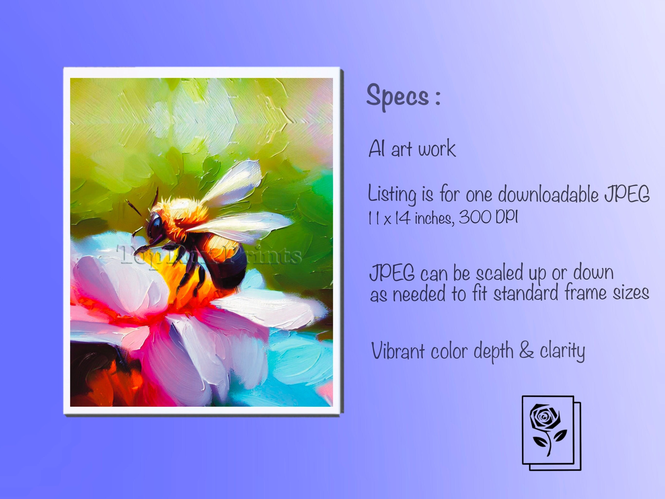 Instant Download watermark Removed, Printable Wall Art, Bee Print ...