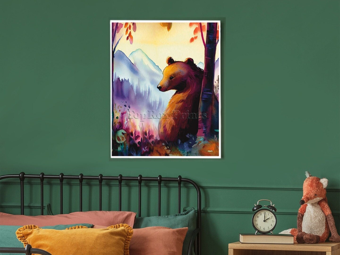 Instant Download, Printable Wall Art, Bear Print, Animal Art, Vivid ...