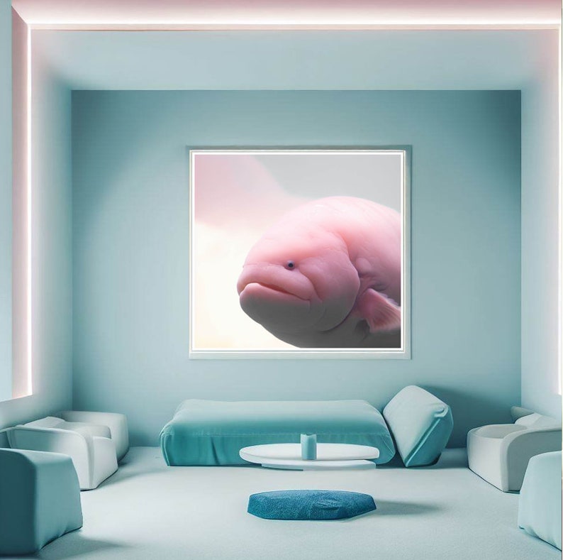 Blobfish Masterpieces: Blobfish Wall Art for Living Room Décor Cute Art ...