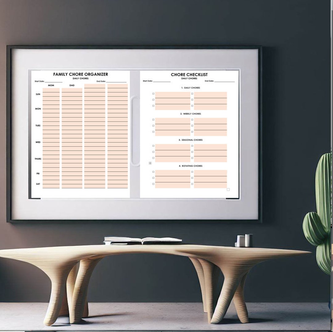 Editable Family Chore Chart Bundle - Boost Productivity & Organization ...