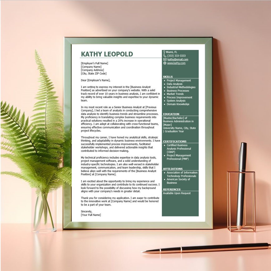 Business Analyst Complete Job Application Package With Resume and Cover ...