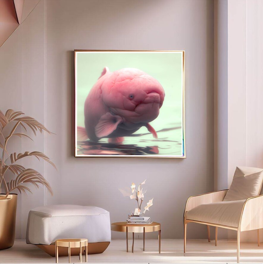 Blobfish Masterpieces: Blobfish Wall Art for Living Room Décor Cute Art ...