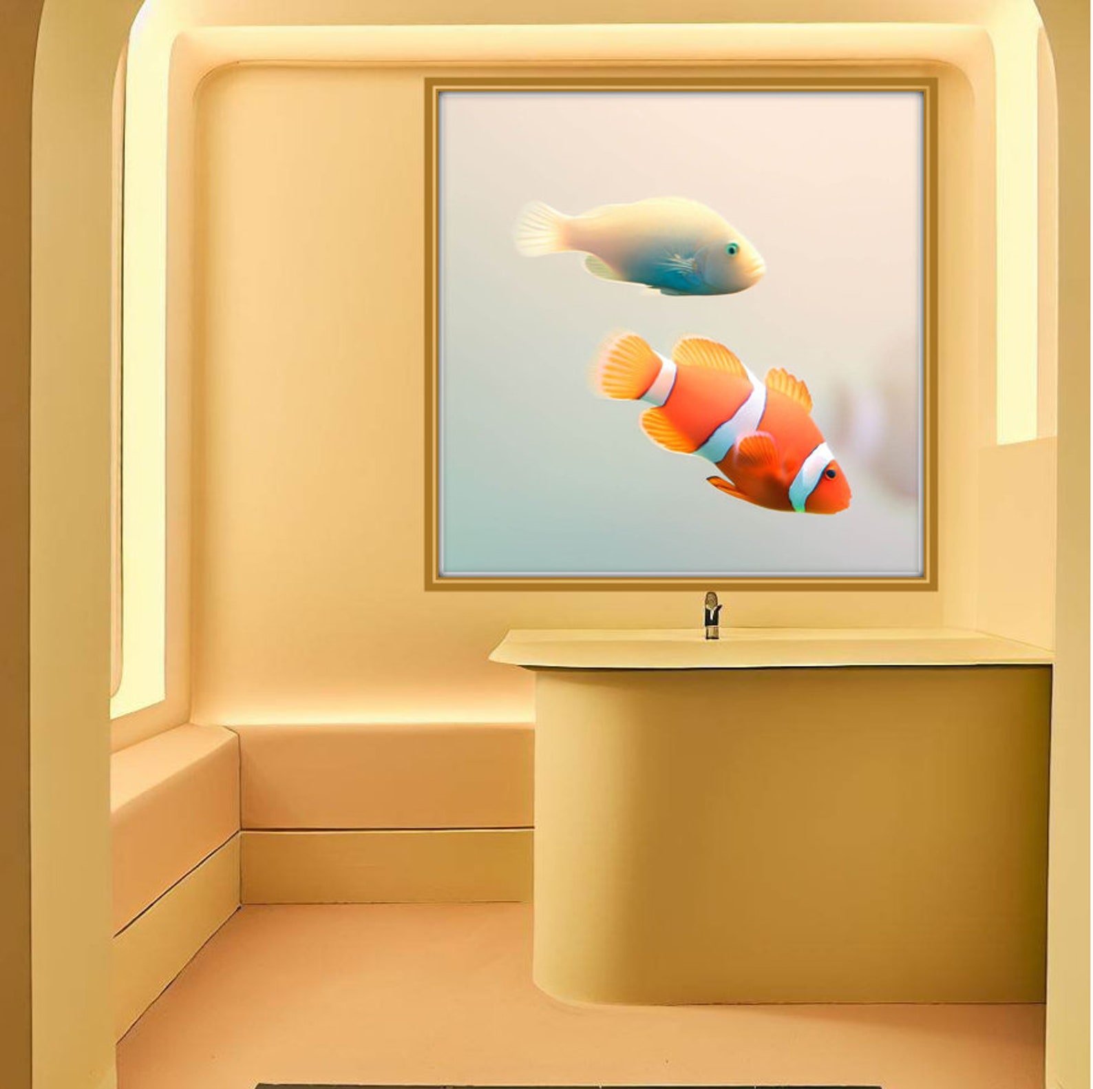 Beautiful Clownfish Wall Art for Living Room Décor Cute Art Natural ...