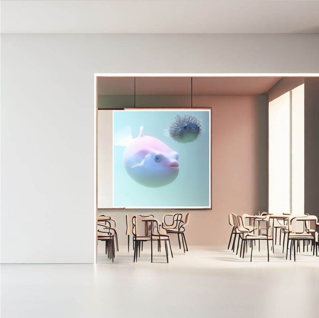 Pufferfish Masterpieces: Pufferfish Wall Art for Living Room Décor Cute ...