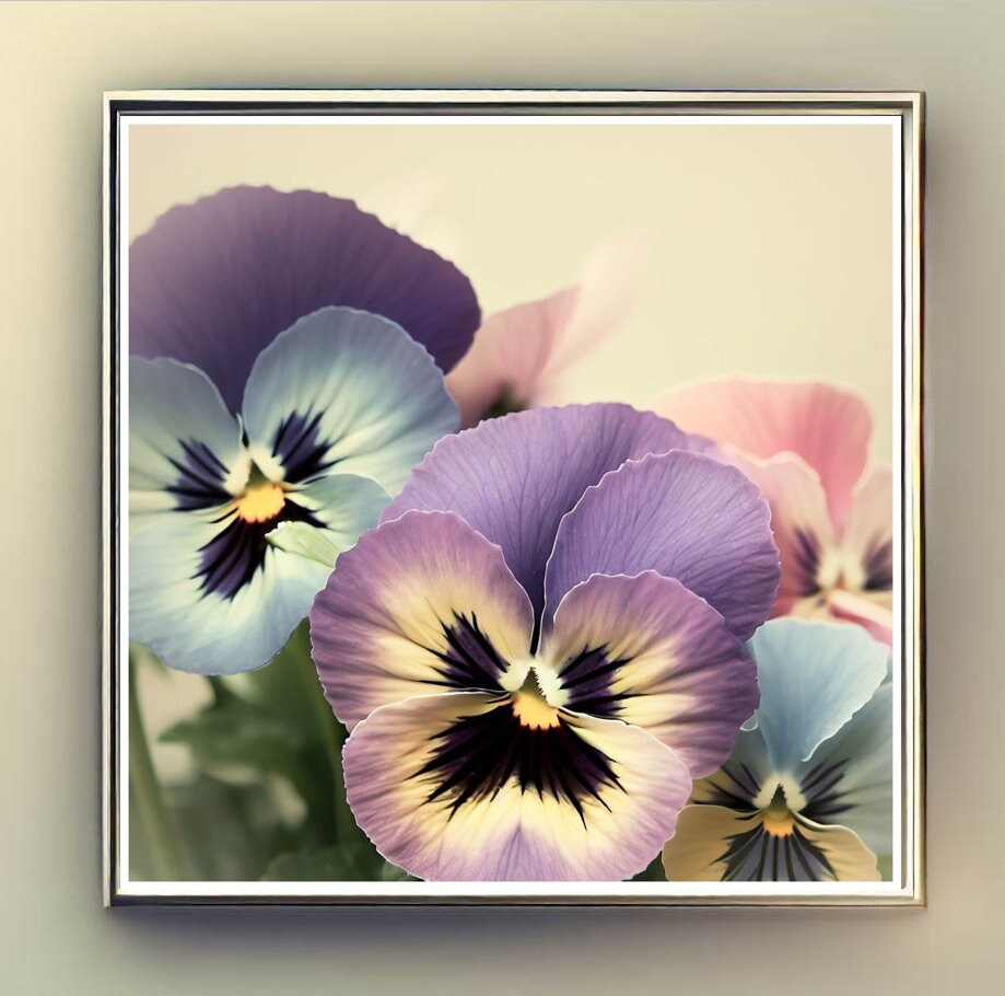 Printable Pansy Flowers Digital Wall Art, 20 High-resolution Pansy ...
