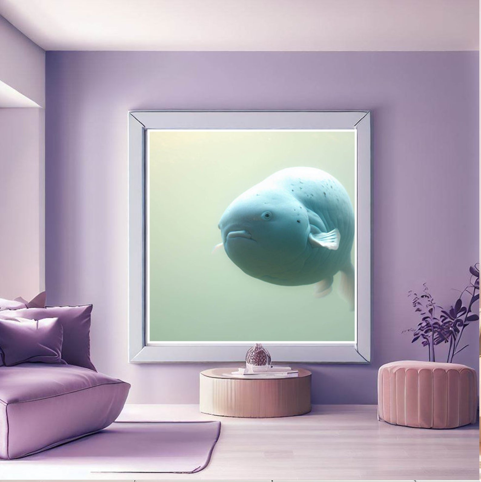 Blobfish Masterpieces: Blobfish Wall Art for Living Room Décor Cute Art ...