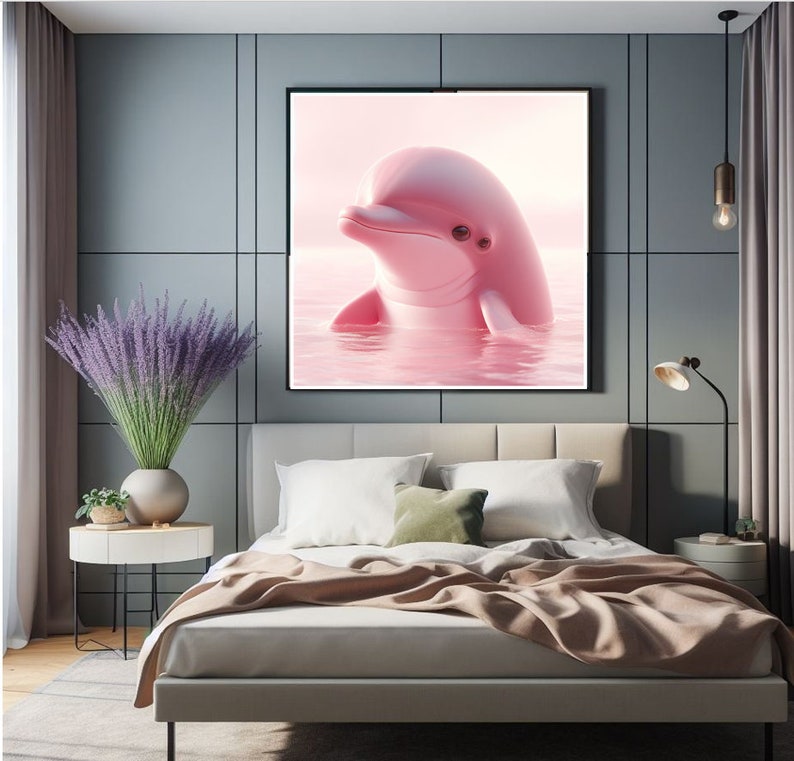 Dolphin Wall Art for Living Room Décor Cute Modern Art Living Room Wall ...