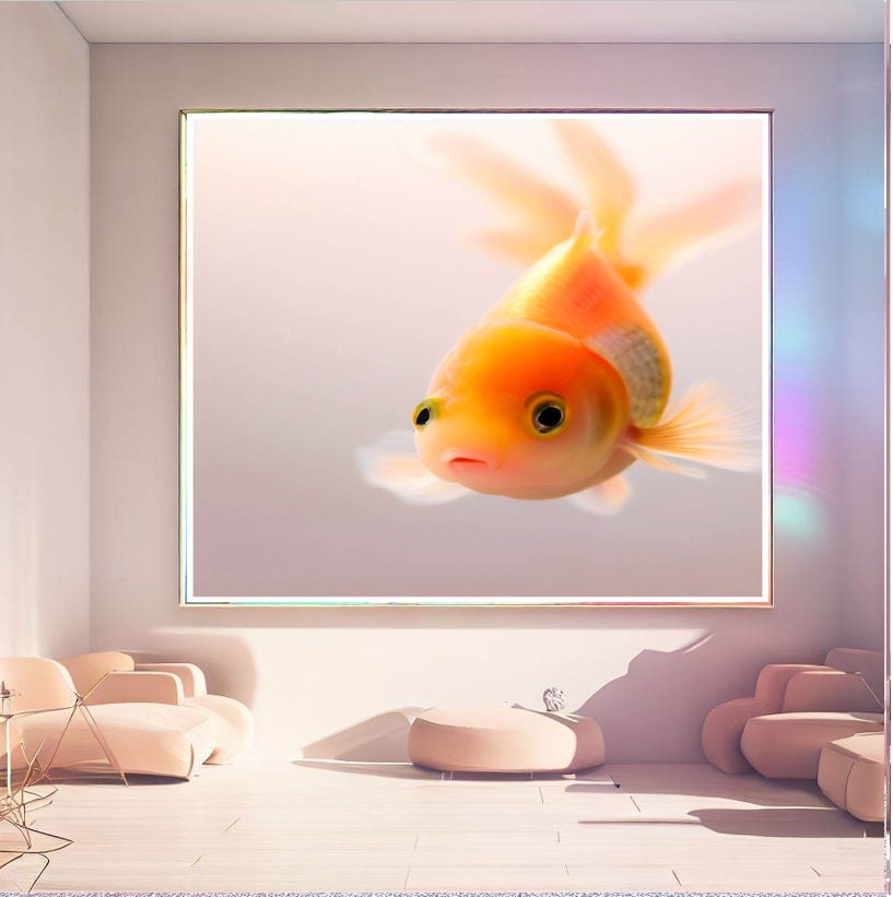 Printable Goldfish Digital Wall Art, 20 High Resolution Goldfish Living ...