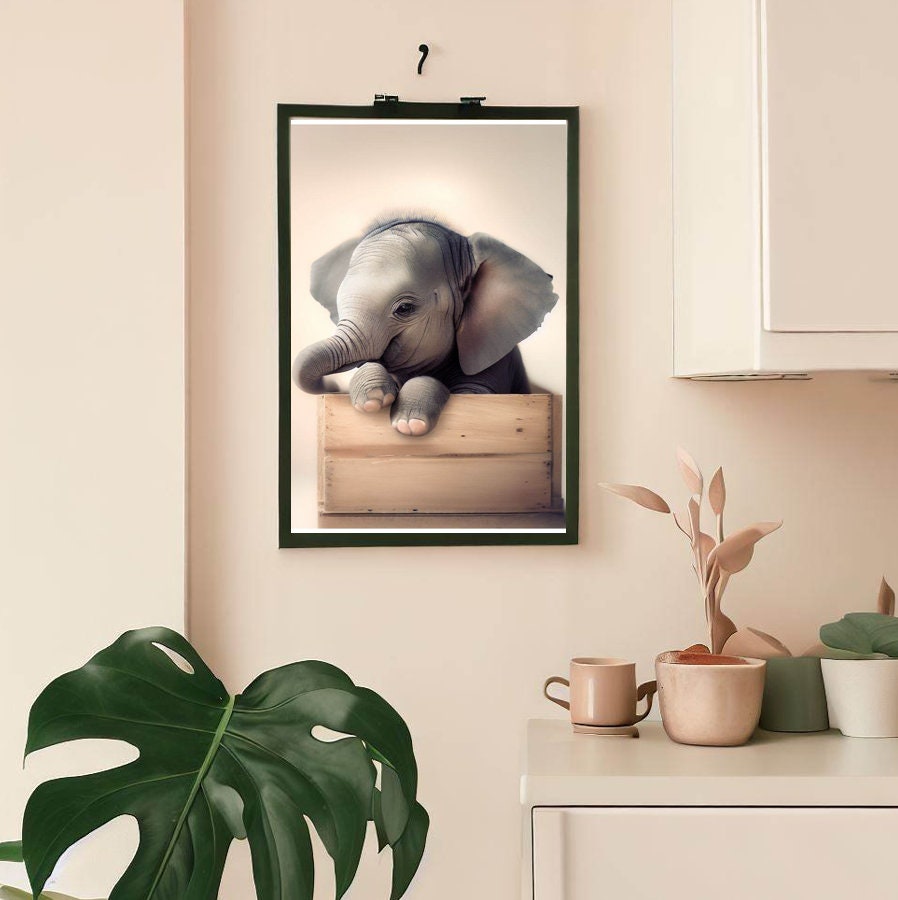 Printable Elephant Digital Wall Art, 20 High Resolution Elephant Living ...