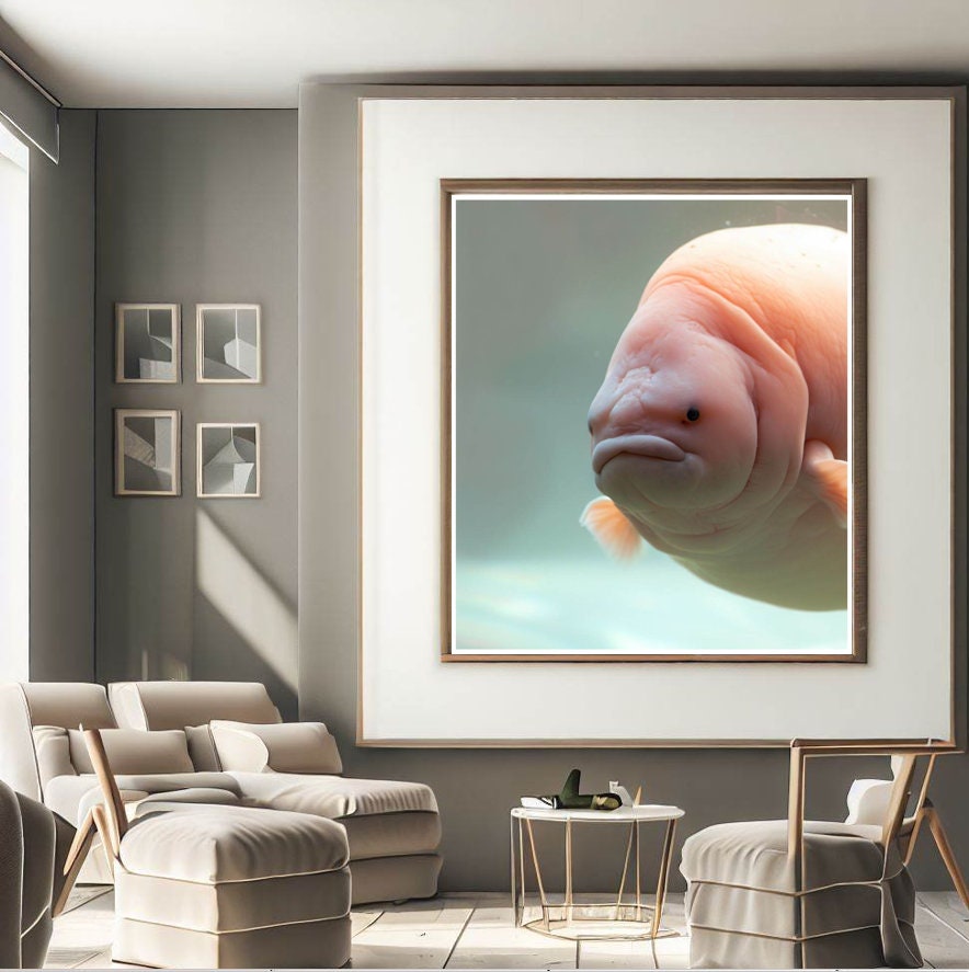 Blobfish Masterpieces: Blobfish Wall Art for Living Room Décor Cute Art ...
