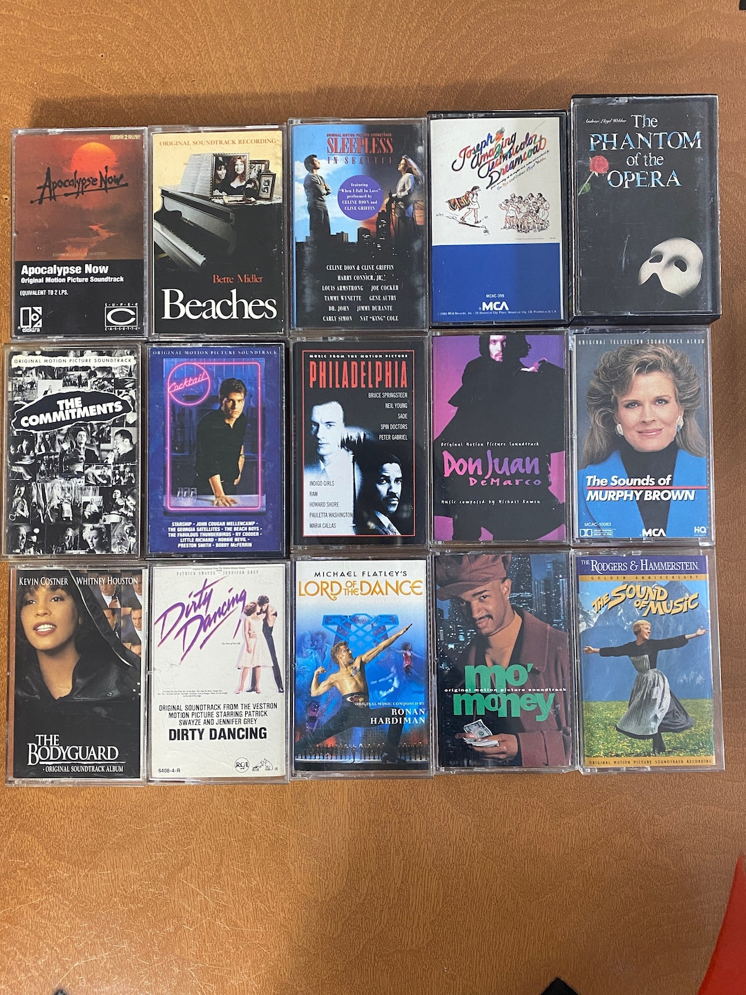 16 Retro Soundtrack Cassette Tapes 1980s 1990s Sixteen Tape Bundle ...