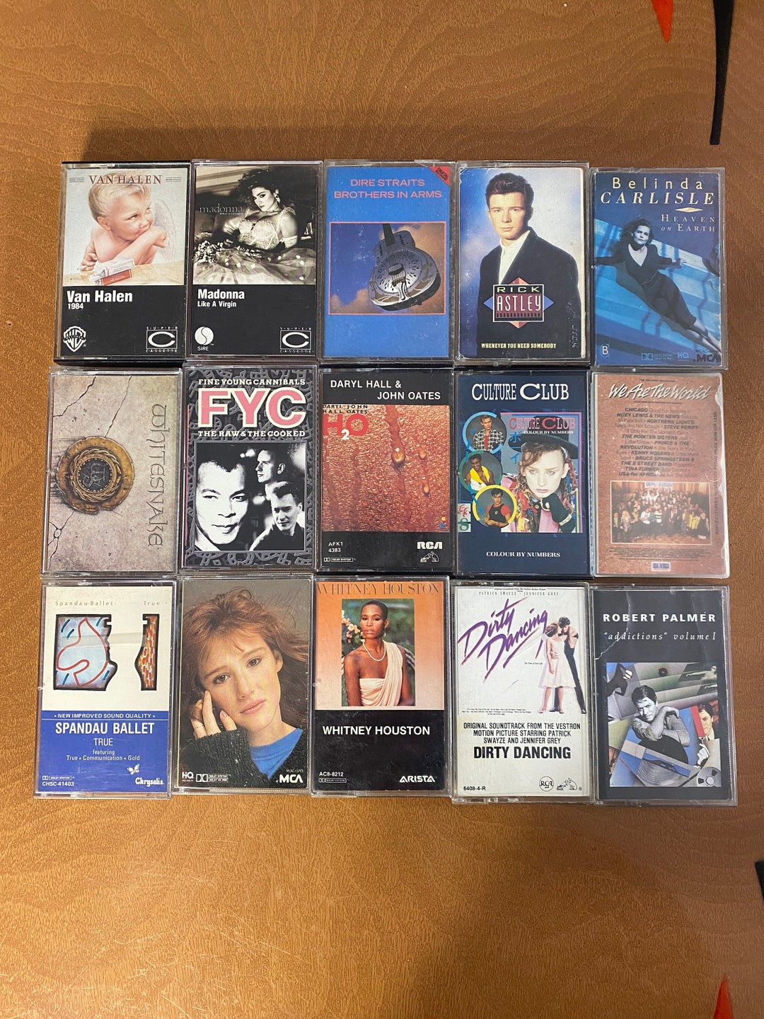 15 Classic 80's Retro Cassette Tapes Whitney Houston, Dirty Dancing ...