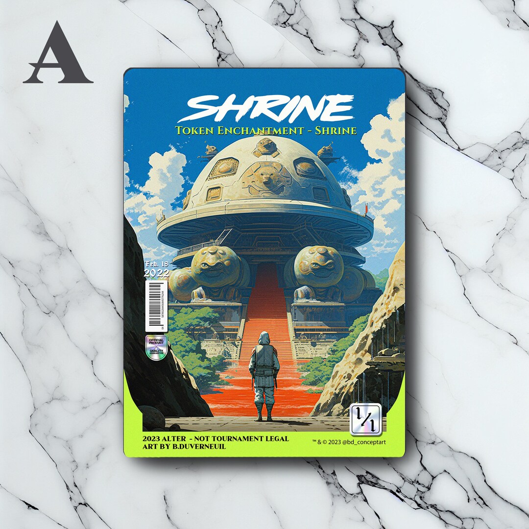 Shrine Token Retro Futuristic Full Art Holographic for - Etsy