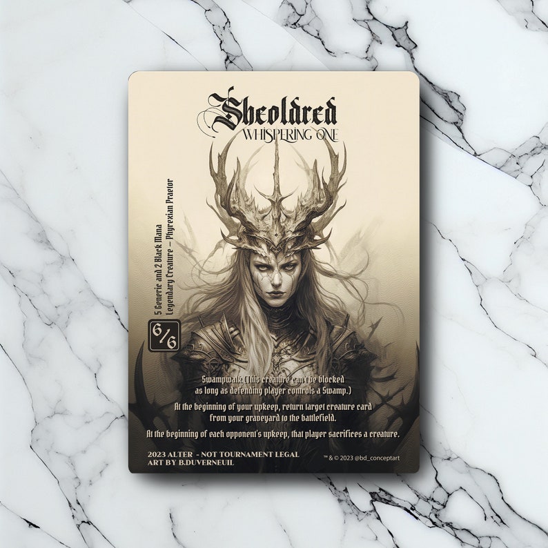 Sheoldred, Whispering One Vintage Full Holographic Art for Collectors ...